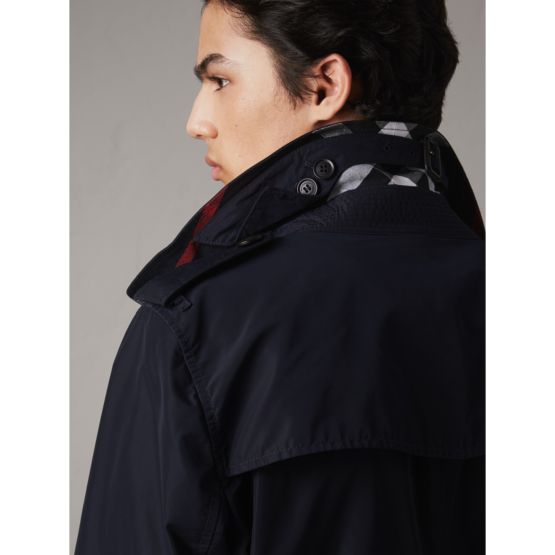 Technical Trench Coat With Hood Warmer In Ink Men Burberry United States