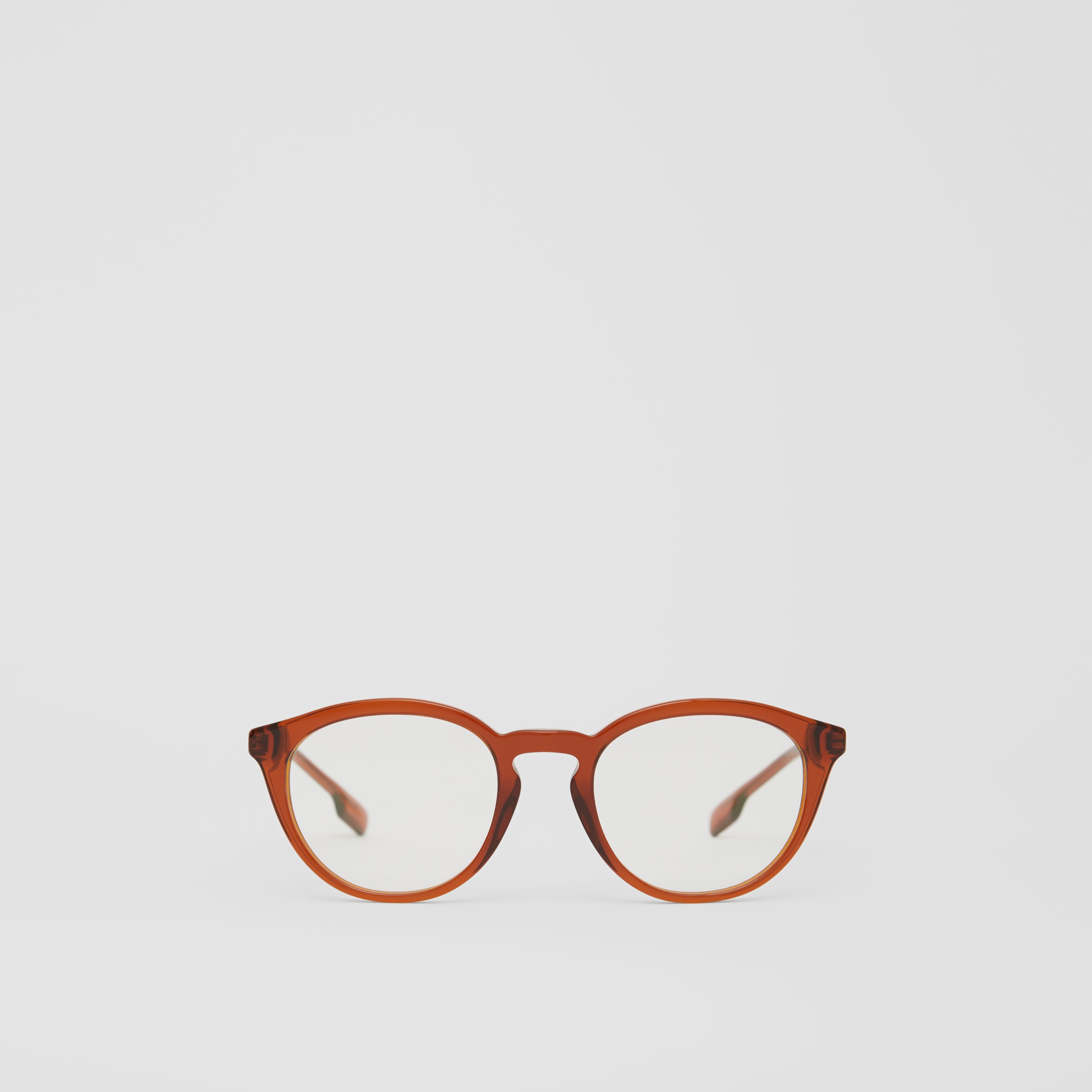 Round Optical Frames In Amber Men Burberry United States