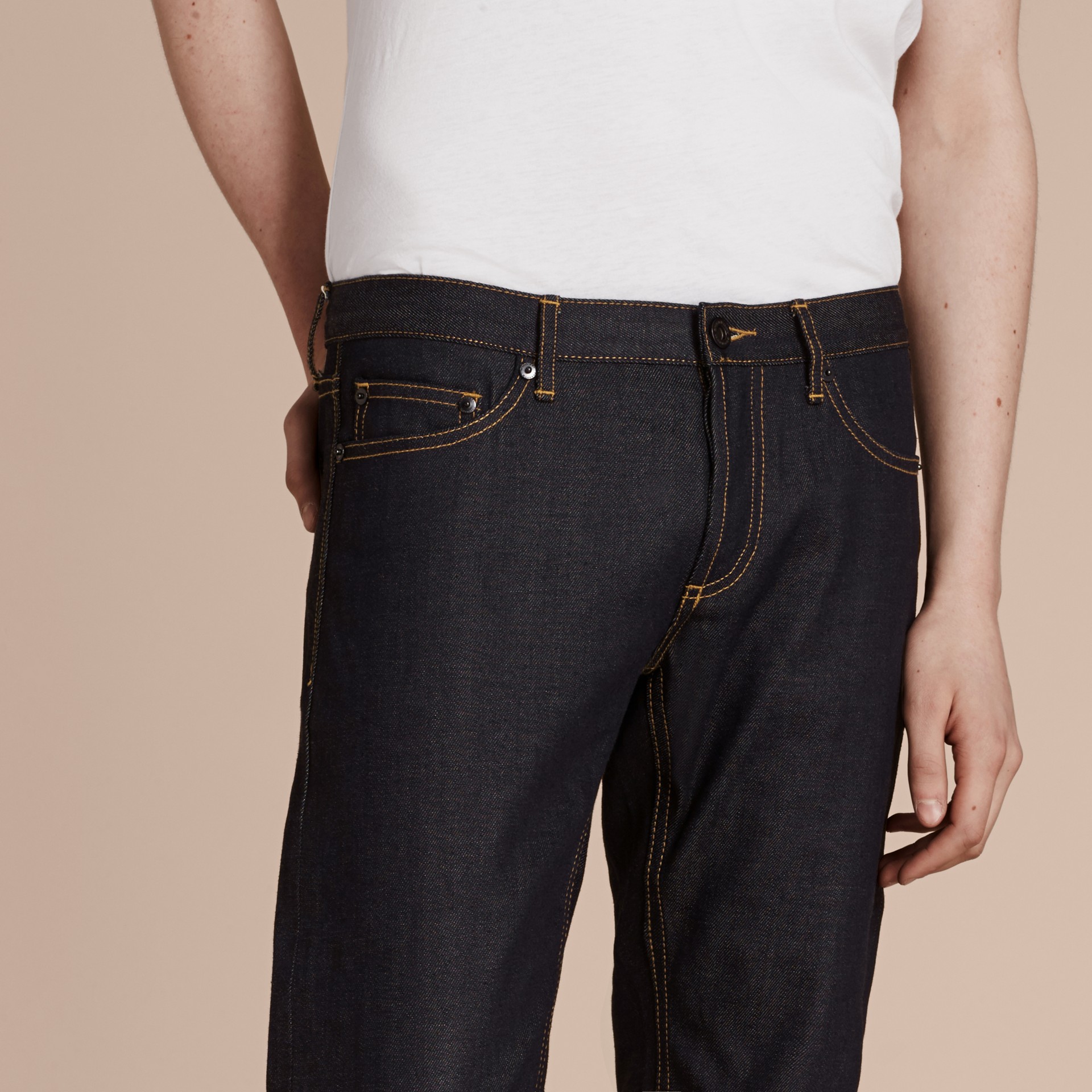 Skinny Fit Indigo Selvedge Jeans Burberry