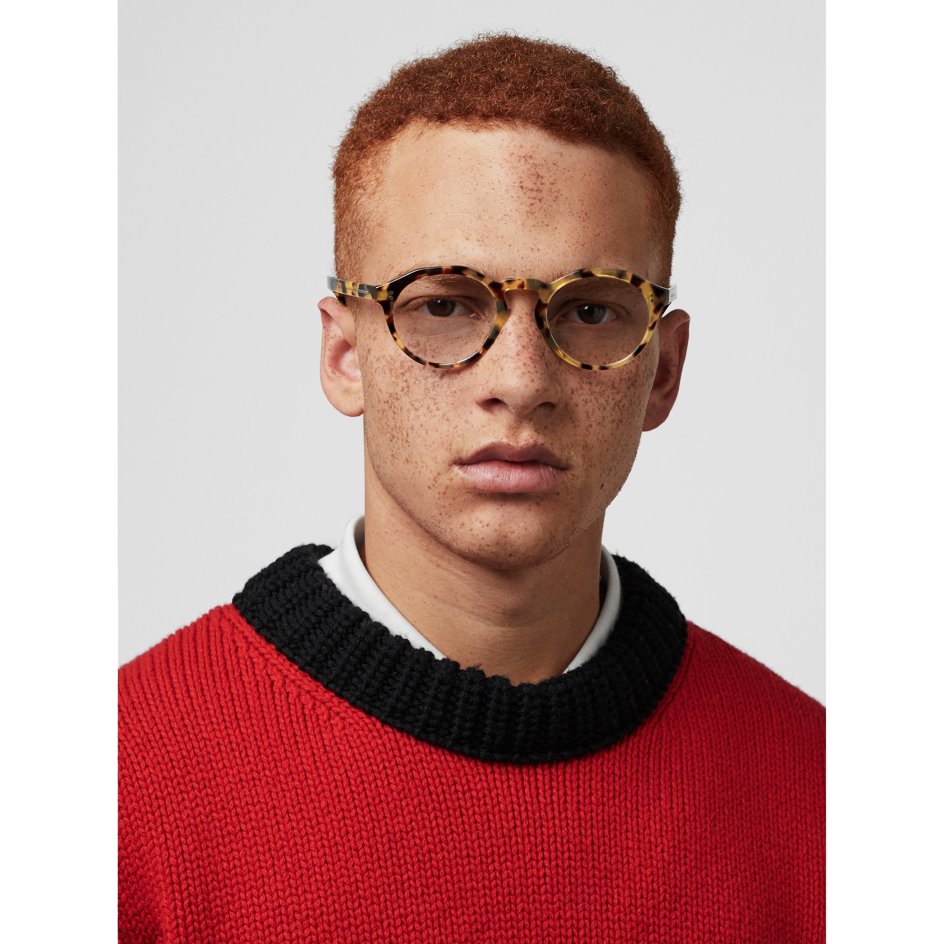 Keyhole Round Optical Frames In Tortoiseshell Men Burberry United