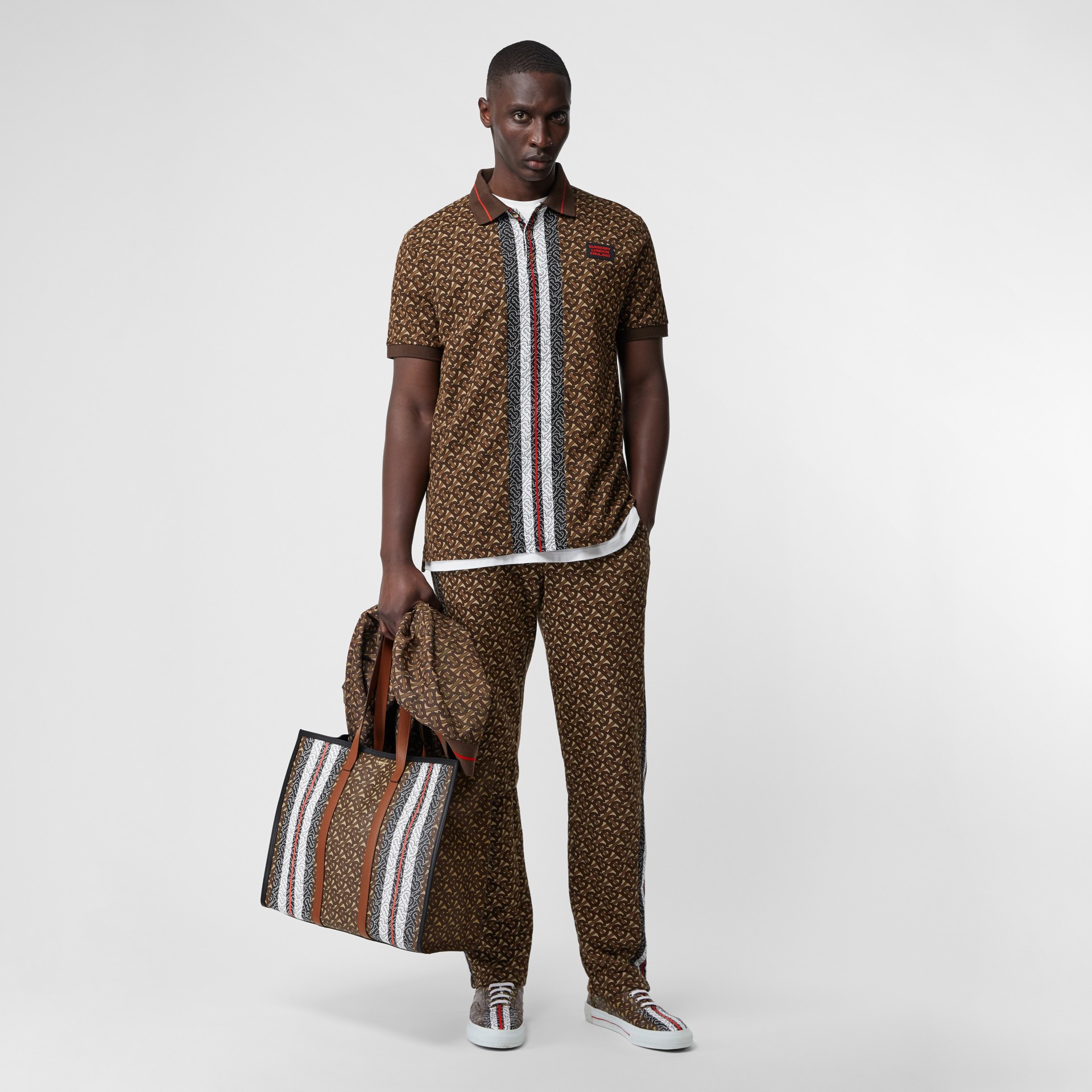 Burberry Monogram Stripe E-canvas Tote Bag | semashow.com