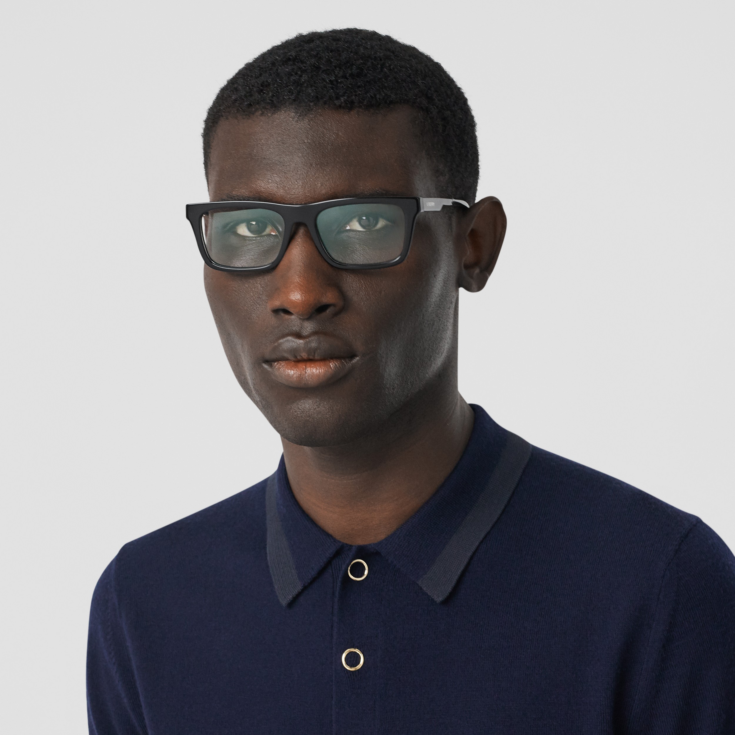 Rectangular Optical Frames In Black Men Burberry United States