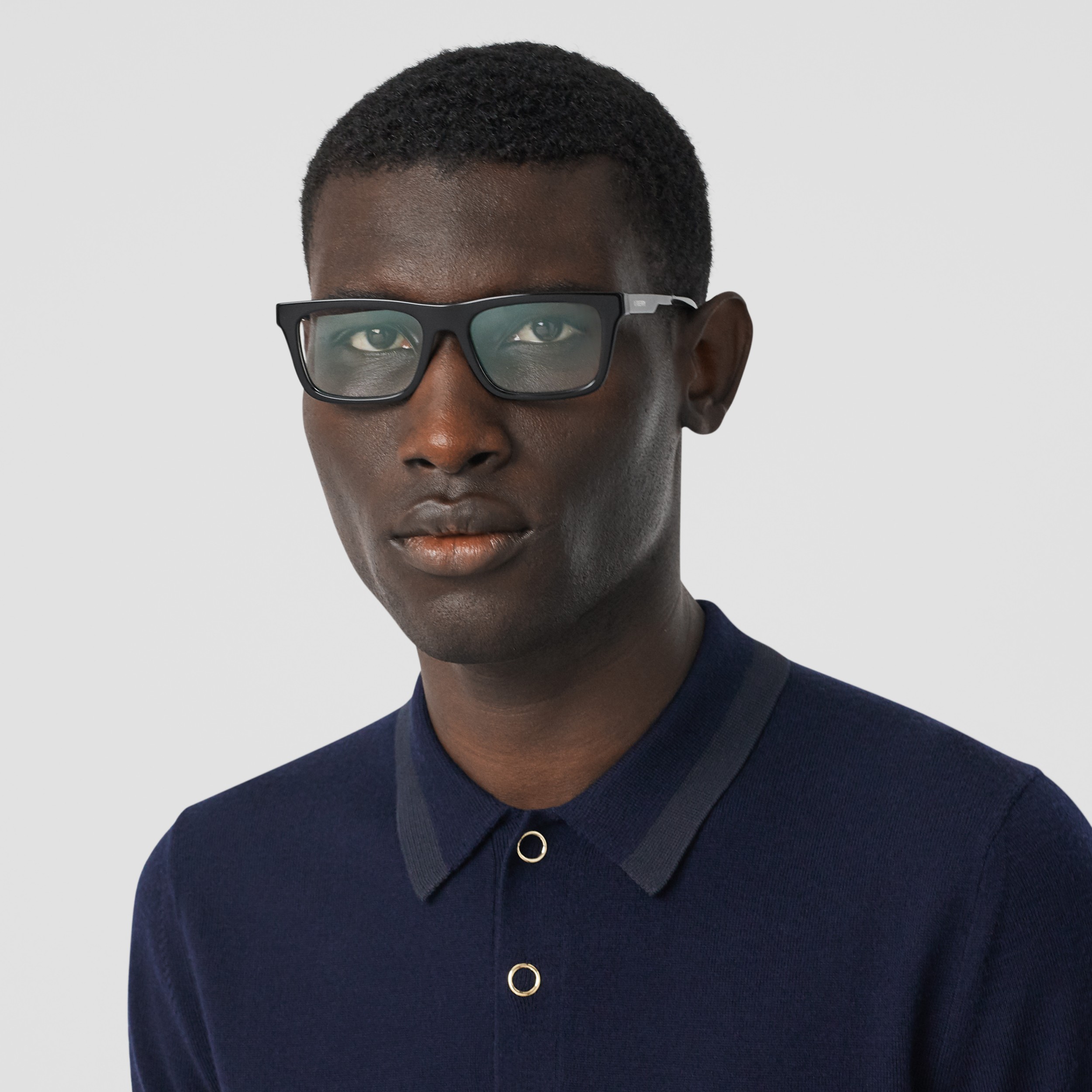 Rectangular Optical Frames In Black Men Burberry United States