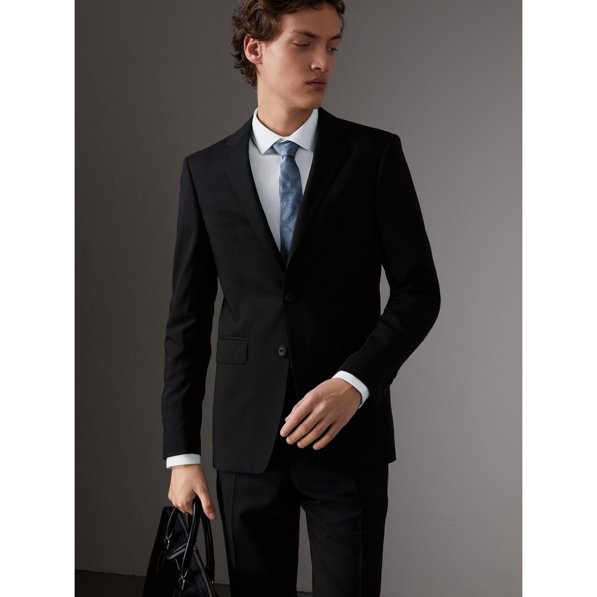 Slim Fit Wool Suit in Black - Men | Burberry United States