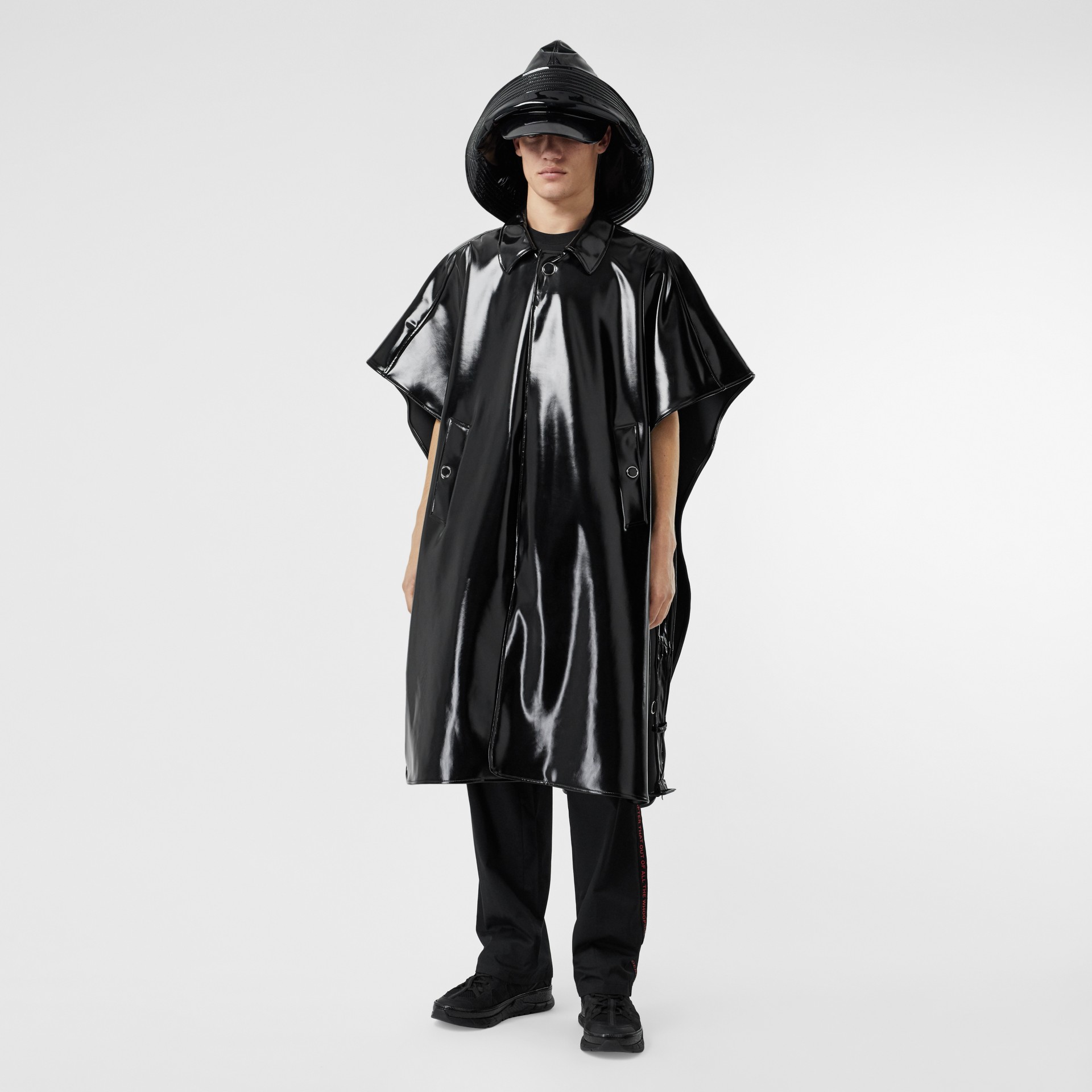 Vinyl Belted Cape in Black | Burberry United States