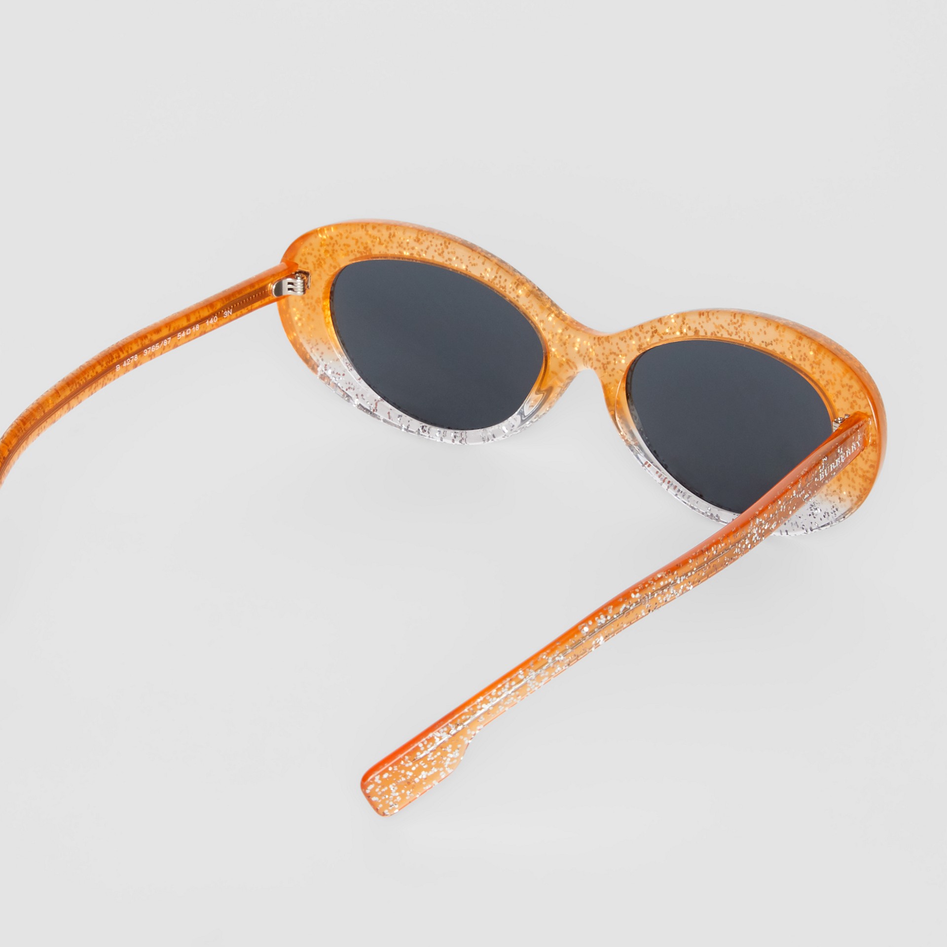 Glitter Cat Eye Frame Sunglasses In Orange Women Burberry United States