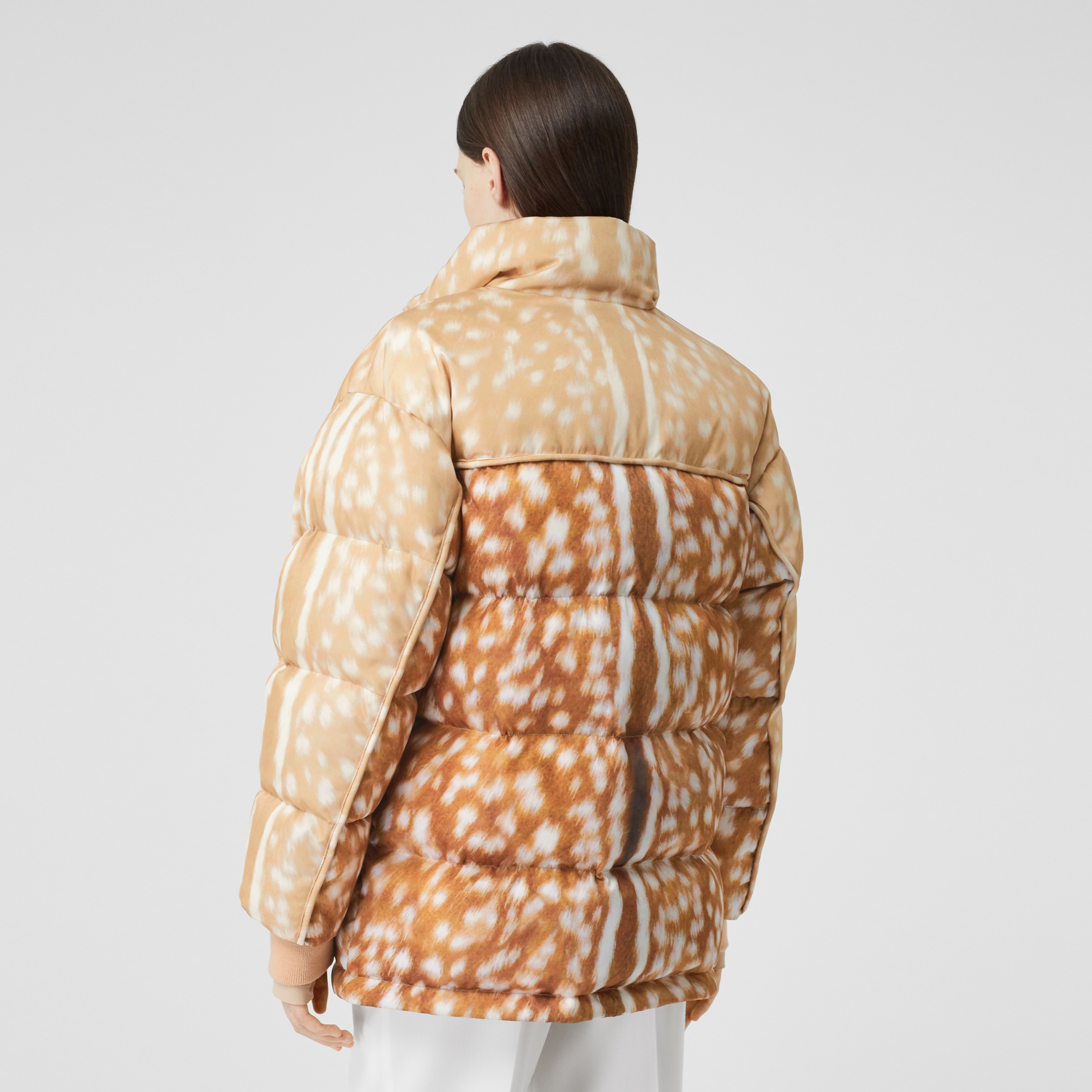 Deer Print ECONYL® Puffer Jacket in Honey - Women | Burberry
