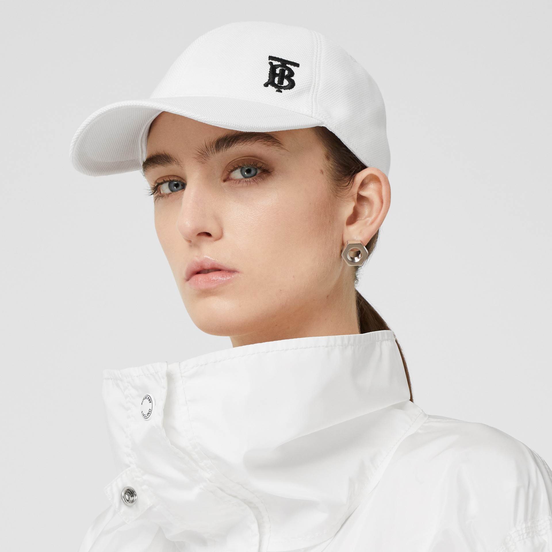 Monogram Motif Baseball Cap in White | Burberry United States