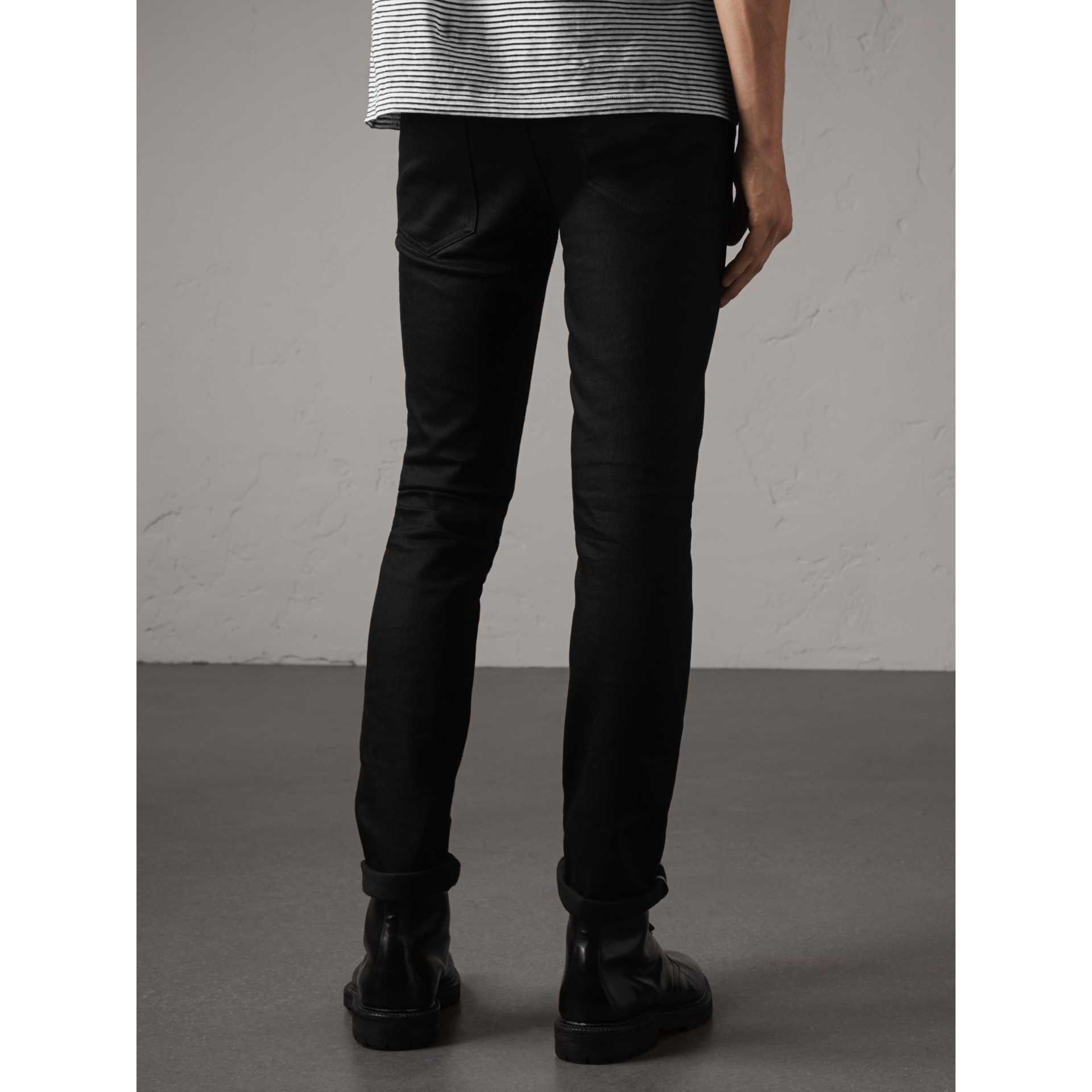 Skinny Fit Brushed Stretch Denim Jeans Men Burberry