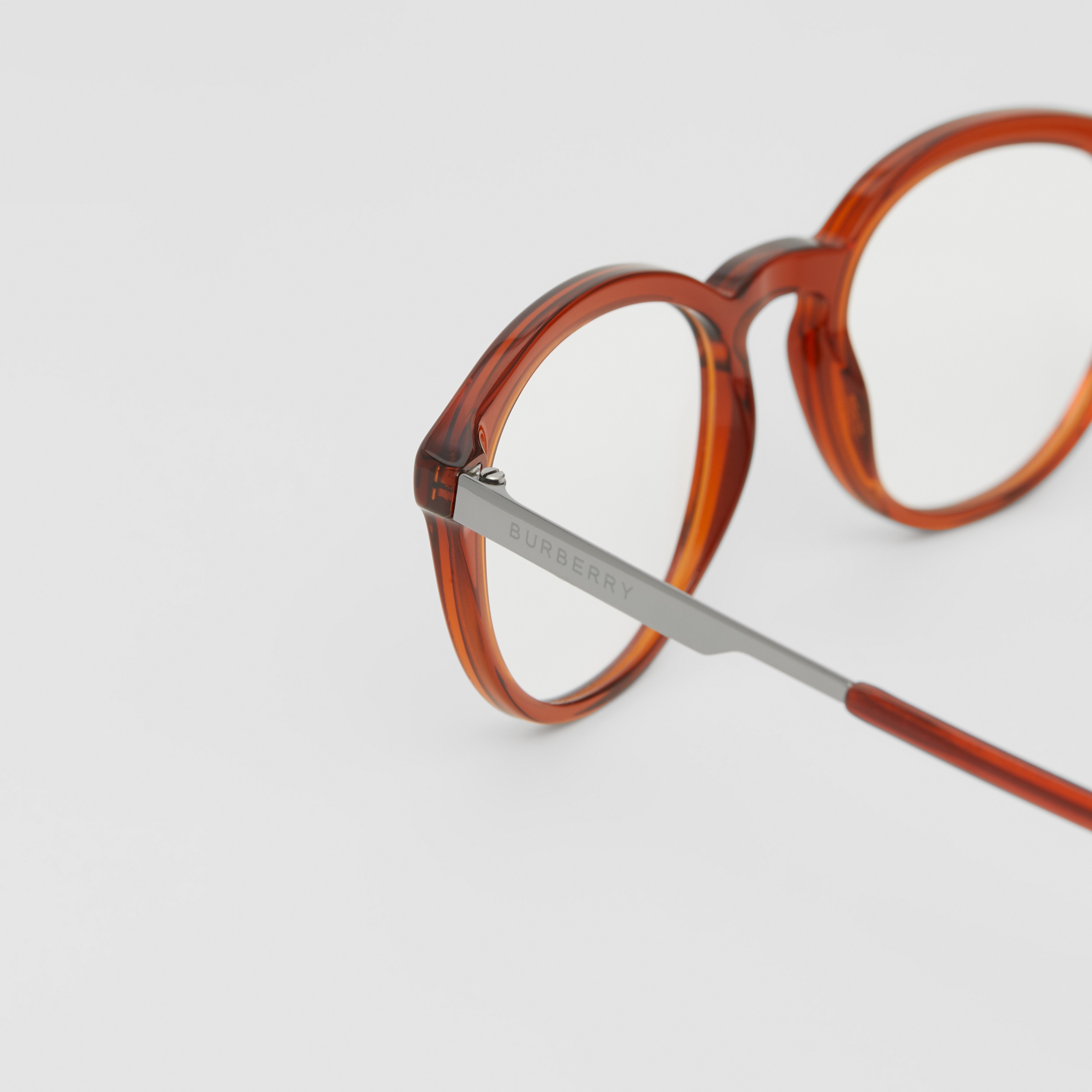 Round Optical Frames In Amber Men Burberry United States
