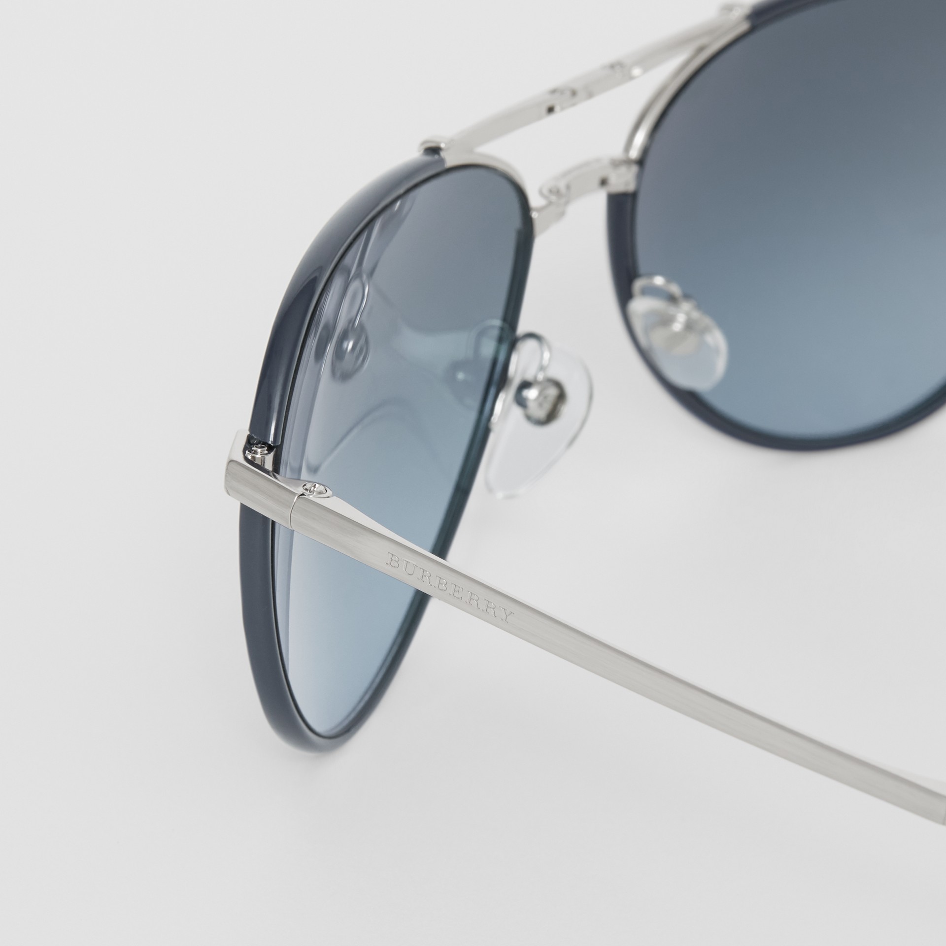 Folding Pilot Sunglasses In Navy Men Burberry United States